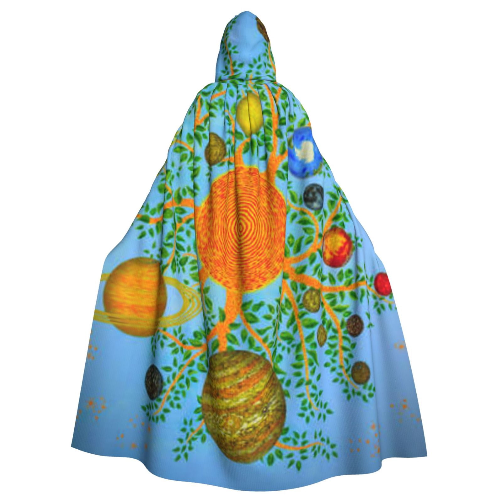 Unisex Hooded Cloak Adult Lightweight Overcoat Solar System Tree Cloak ...