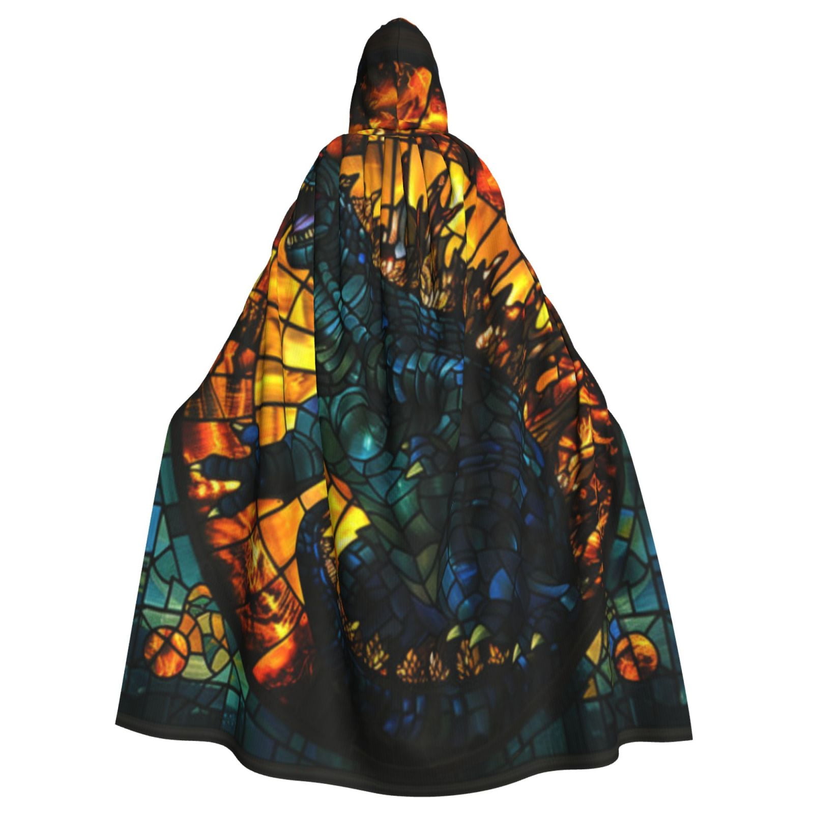 Unisex Hooded Cloak Adult Lightweight Overcoat Stained Glass Depicting ...