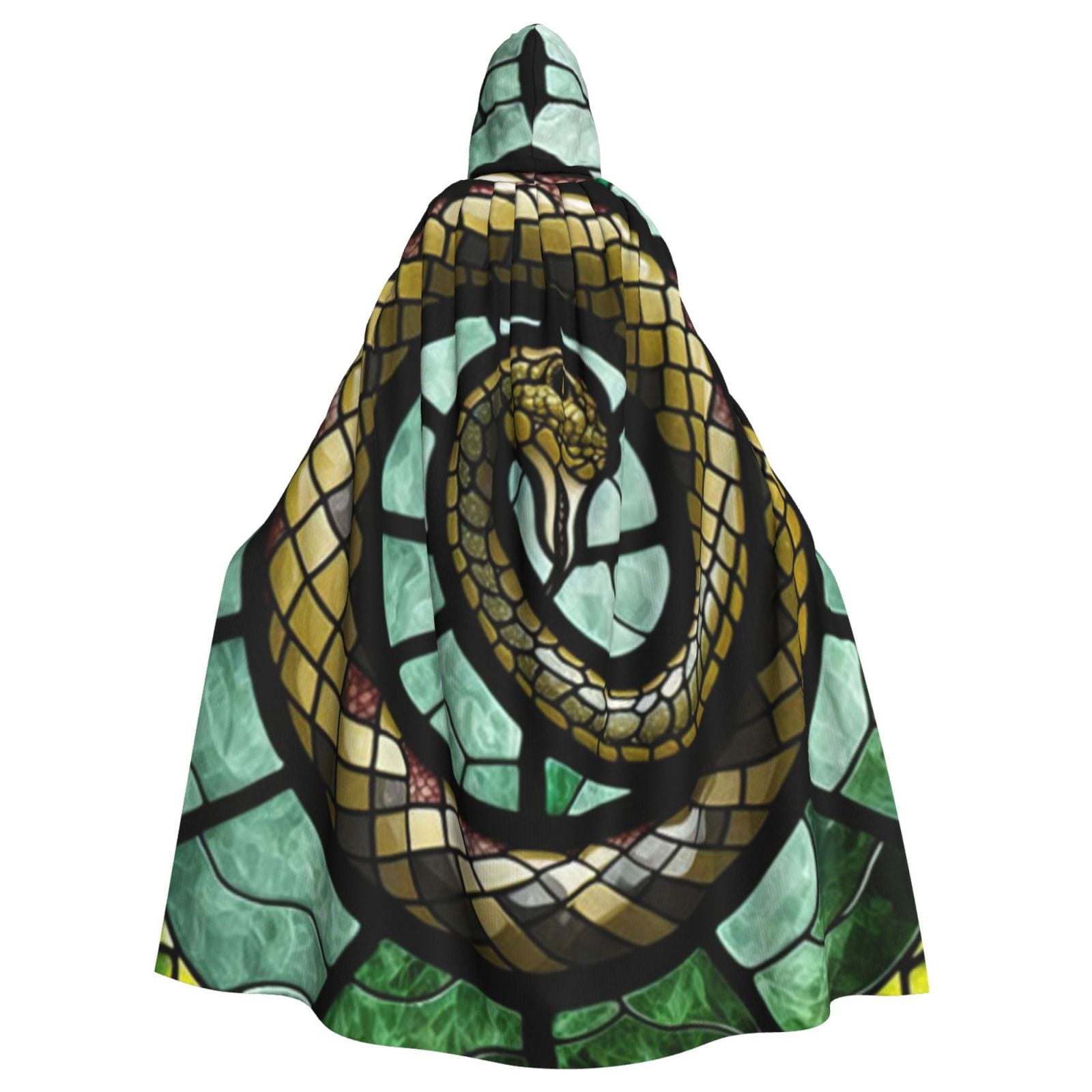 Unisex Hooded Cloak Adult Lightweight Overcoat Stained Glass Style ...