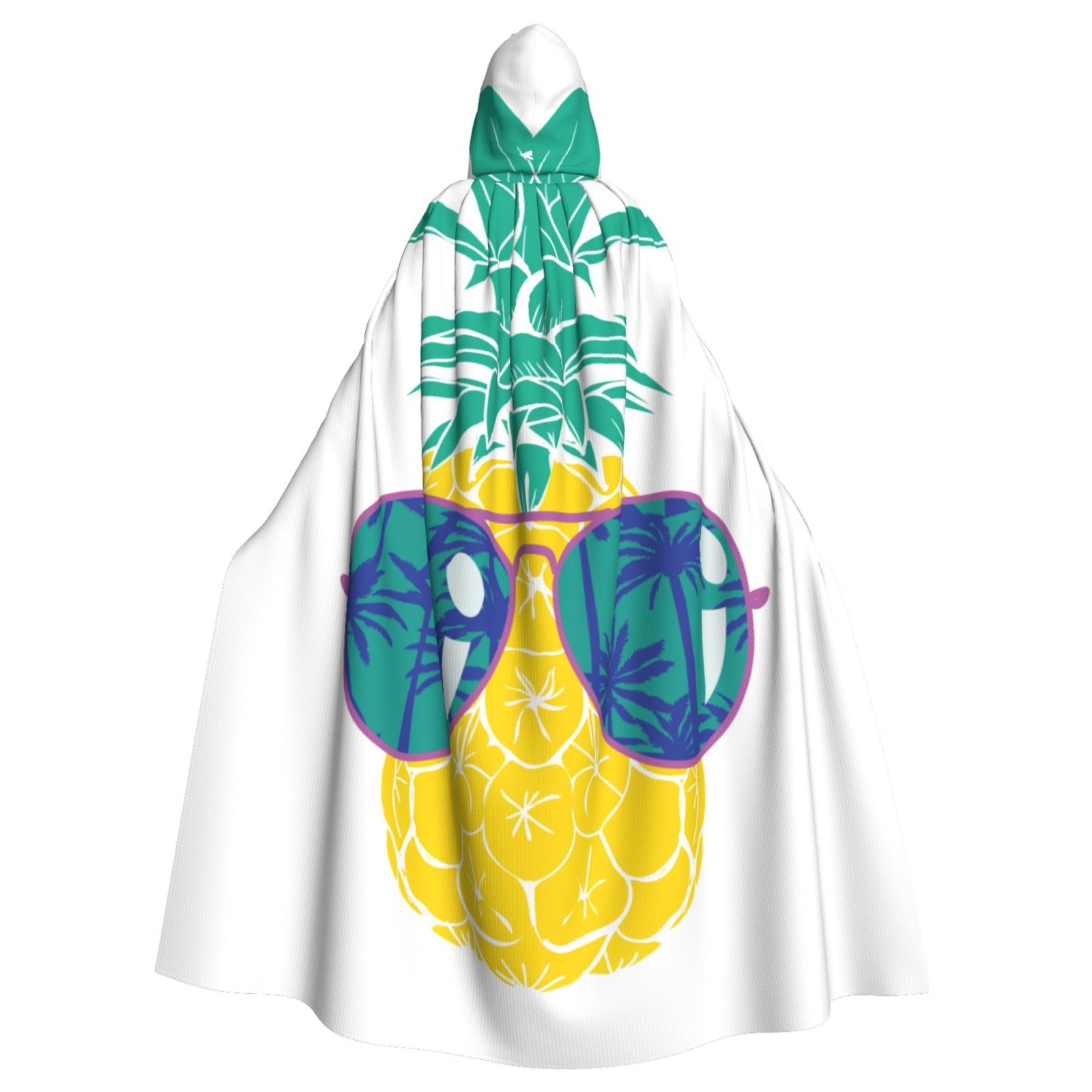 Unisex Hooded Cloak Adult Lightweight Overcoat Summer Pineapple With ...