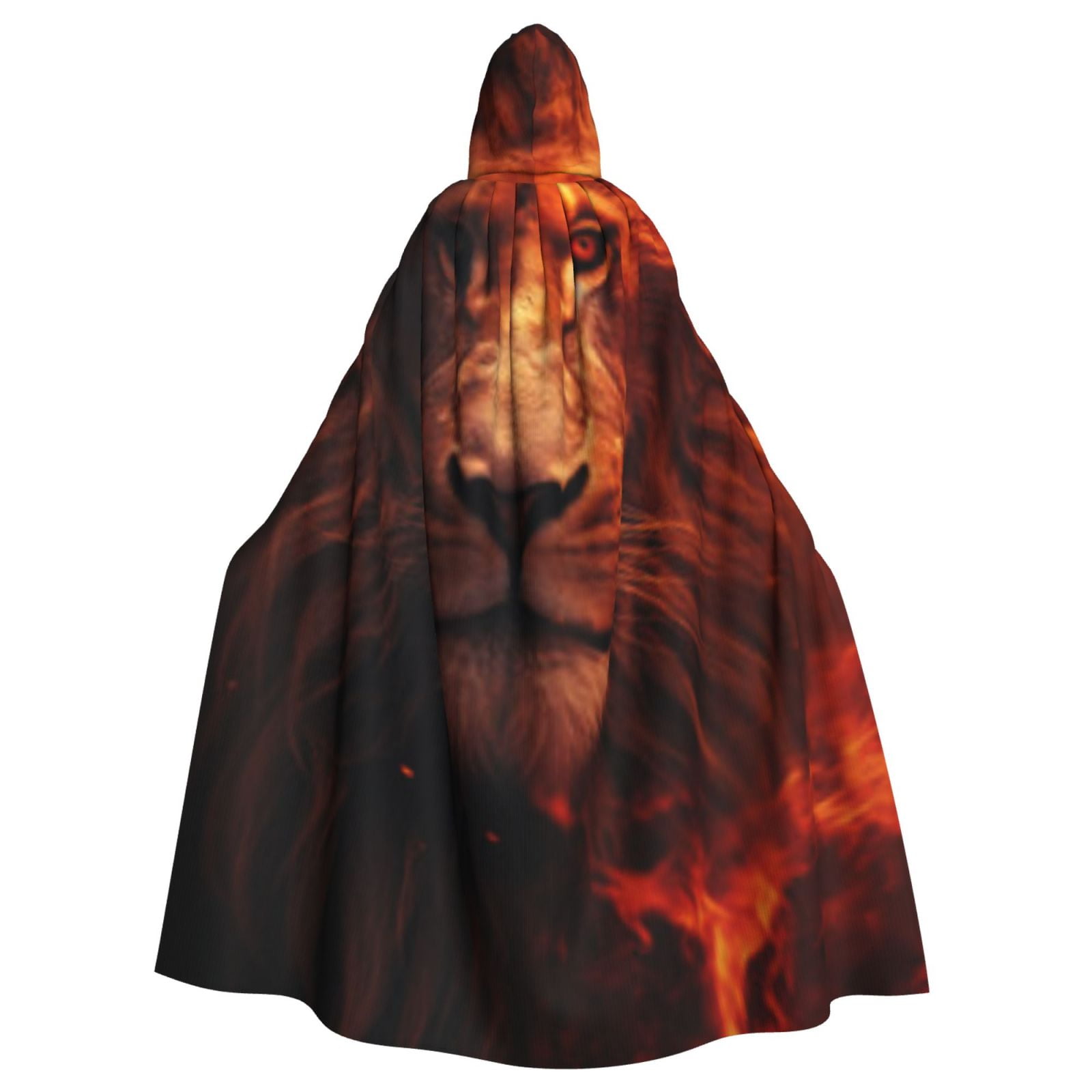 Unisex Hooded Cloak Adult Lightweight Overcoat The Lion King Fire Cloak ...