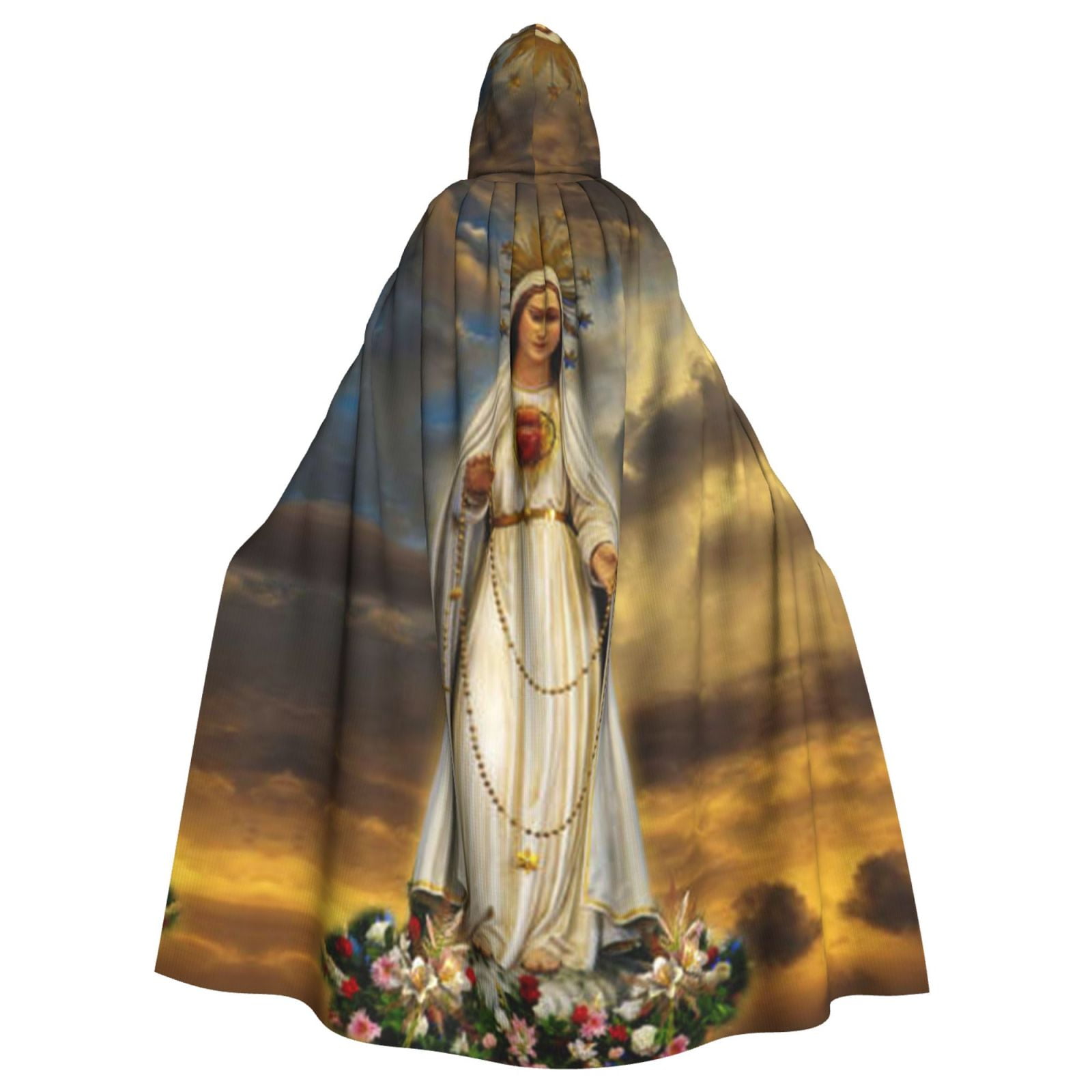 Unisex Hooded Cloak Adult Lightweight Overcoat The Statue Of Our Lady ...