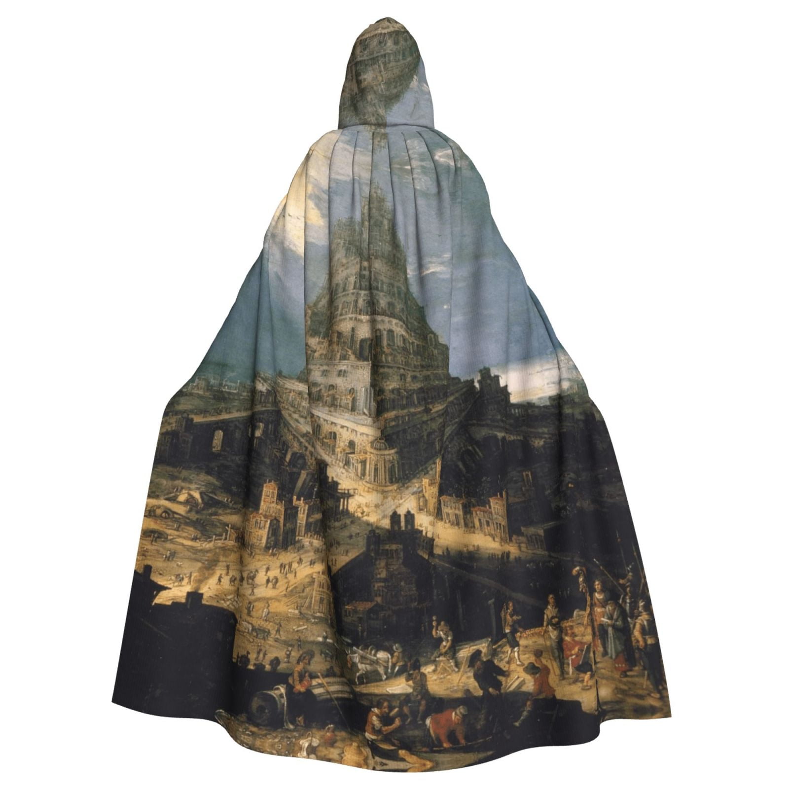 Unisex Hooded Cloak Adult Lightweight Overcoat Tower Of Babel Nimrod ...