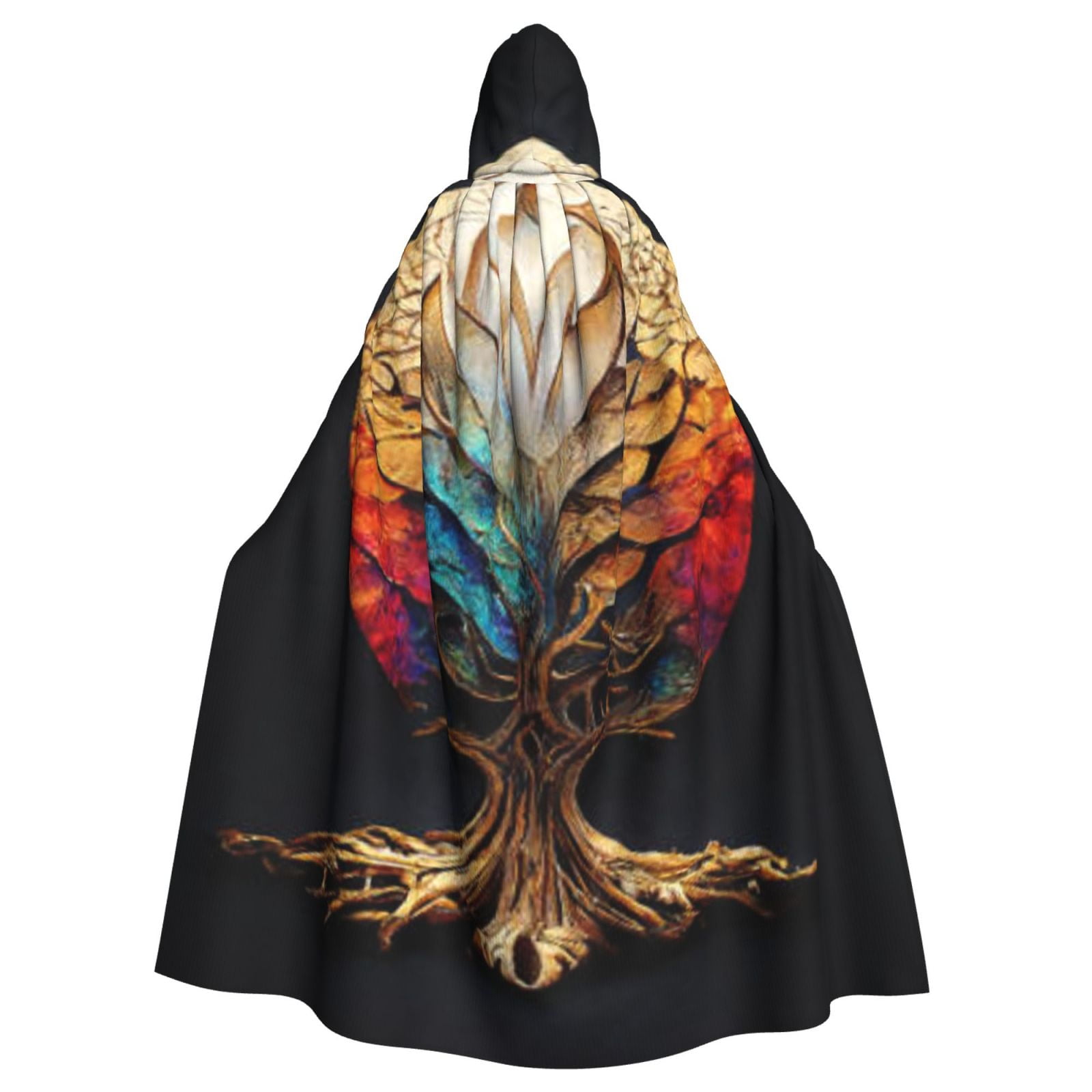 Unisex Hooded Cloak Adult Lightweight Overcoat Tree Of Life Yggdrasil ...