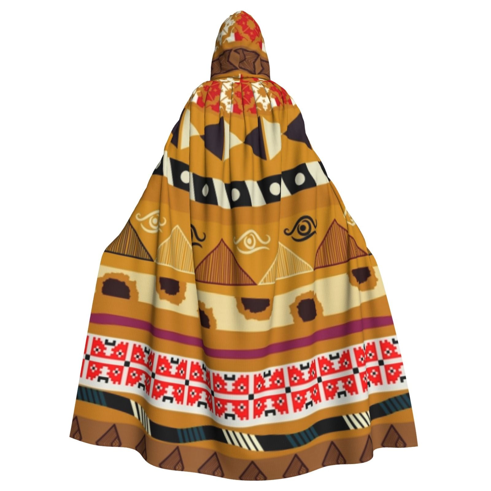 Unisex Hooded Cloak Adult Lightweight Overcoat Tribal Native Print ...