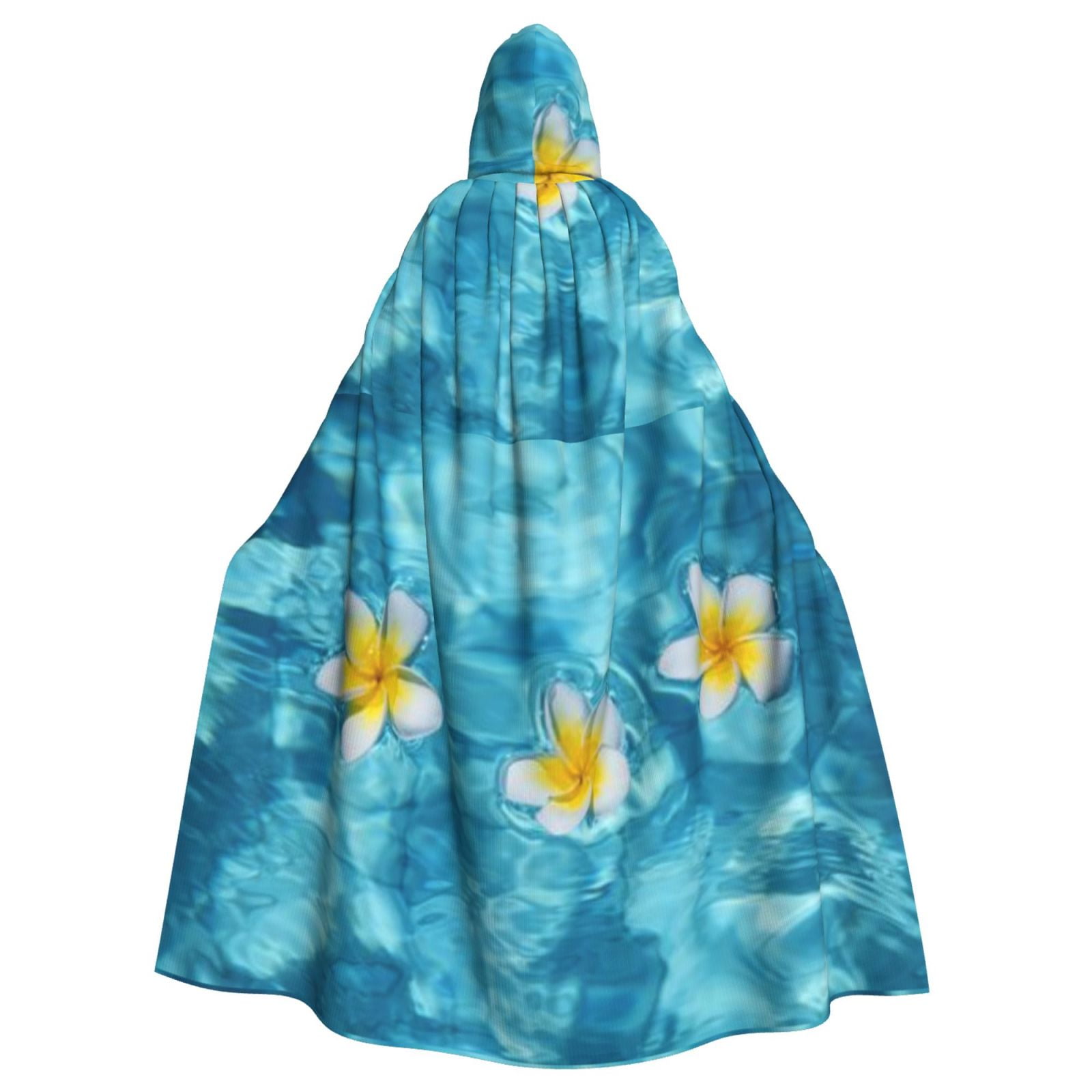 Unisex Hooded Cloak Adult Lightweight Overcoat Tropical Frangipani ...