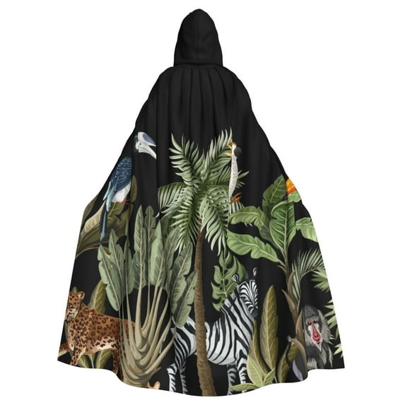 Unisex Hooded Cloak Adult Lightweight Overcoat Tropical Palm Tree ...