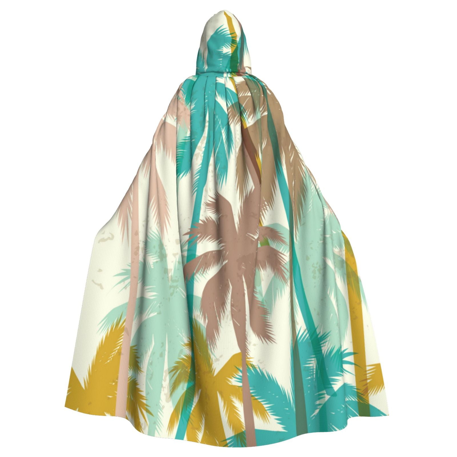 Unisex Hooded Cloak Adult Lightweight Overcoat Tropical Palm Tree Cloak ...