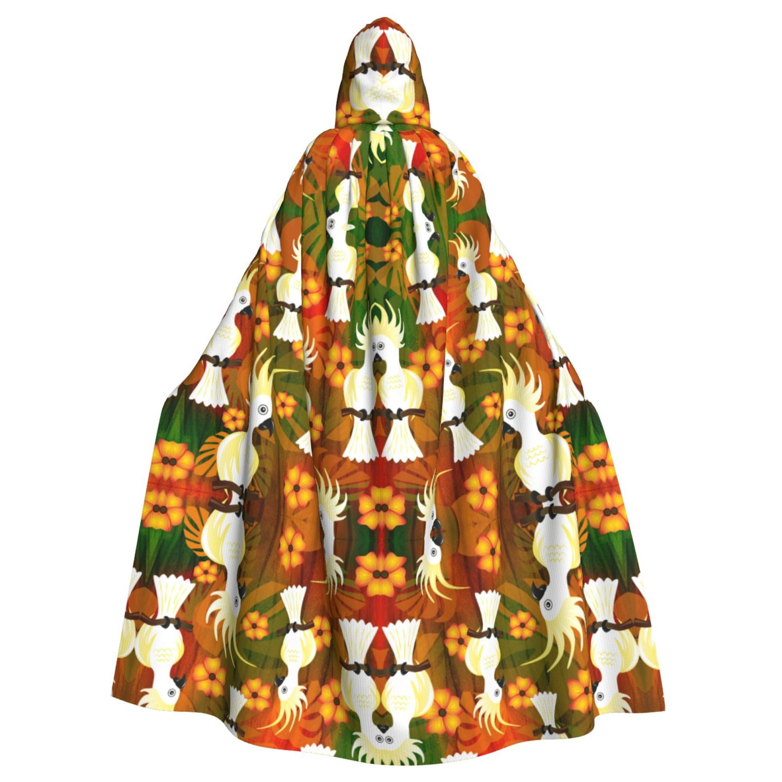 Unisex Hooded Cloak Adult Lightweight Overcoat Tropical Parrot Sitting ...