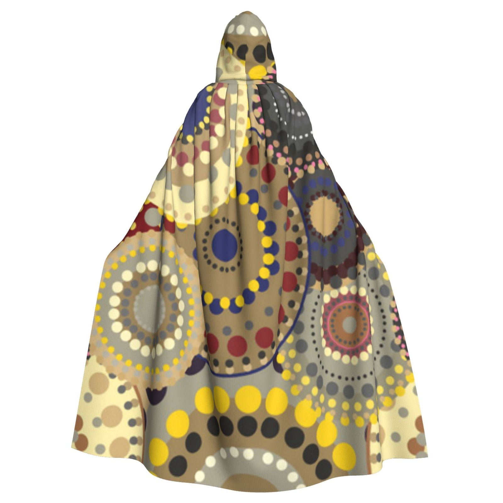 Unisex Hooded Cloak Adult Lightweight Overcoat Vintage Circles And Dots ...