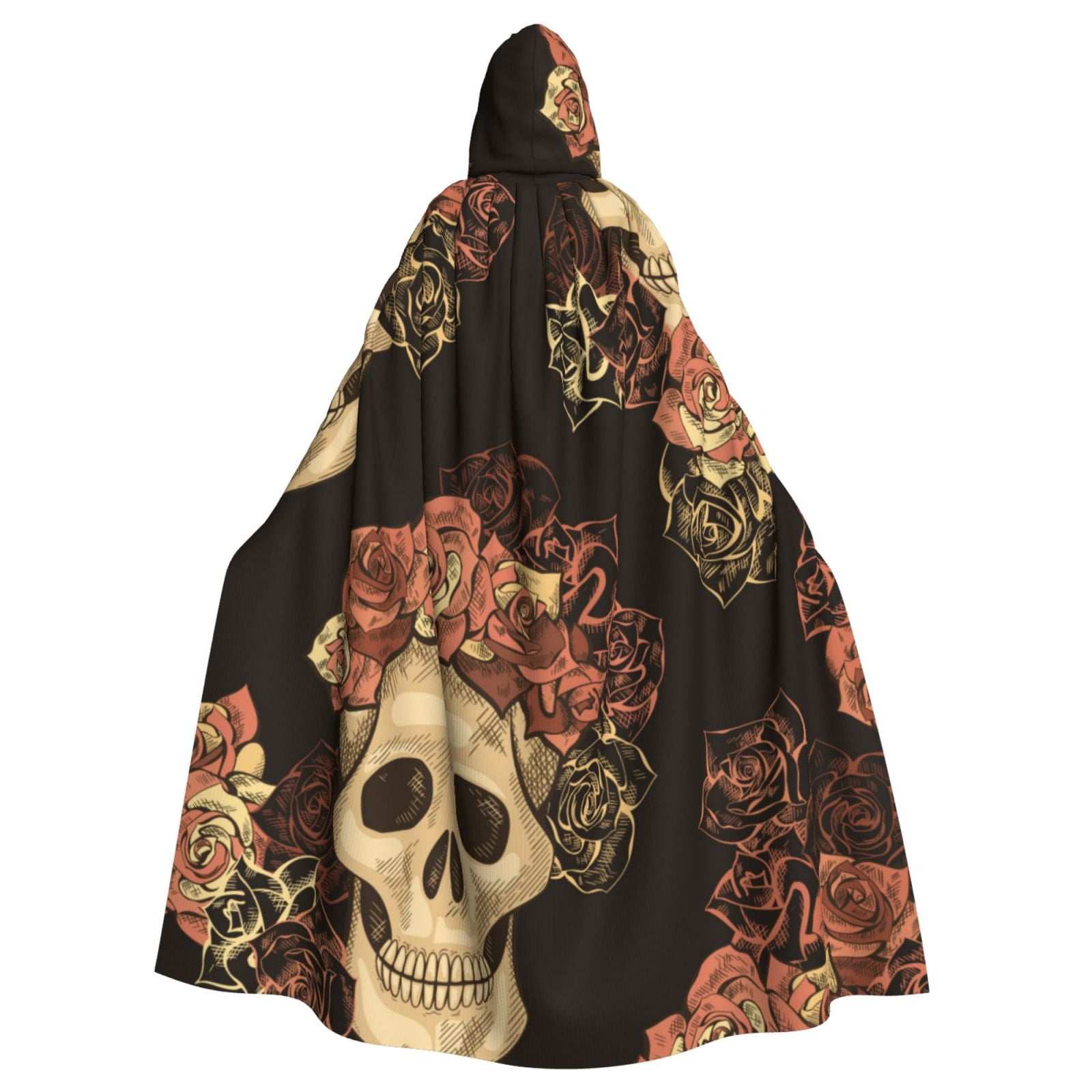 Unisex Hooded Cloak Adult Lightweight Overcoat Vintage Day Of The Dead ...