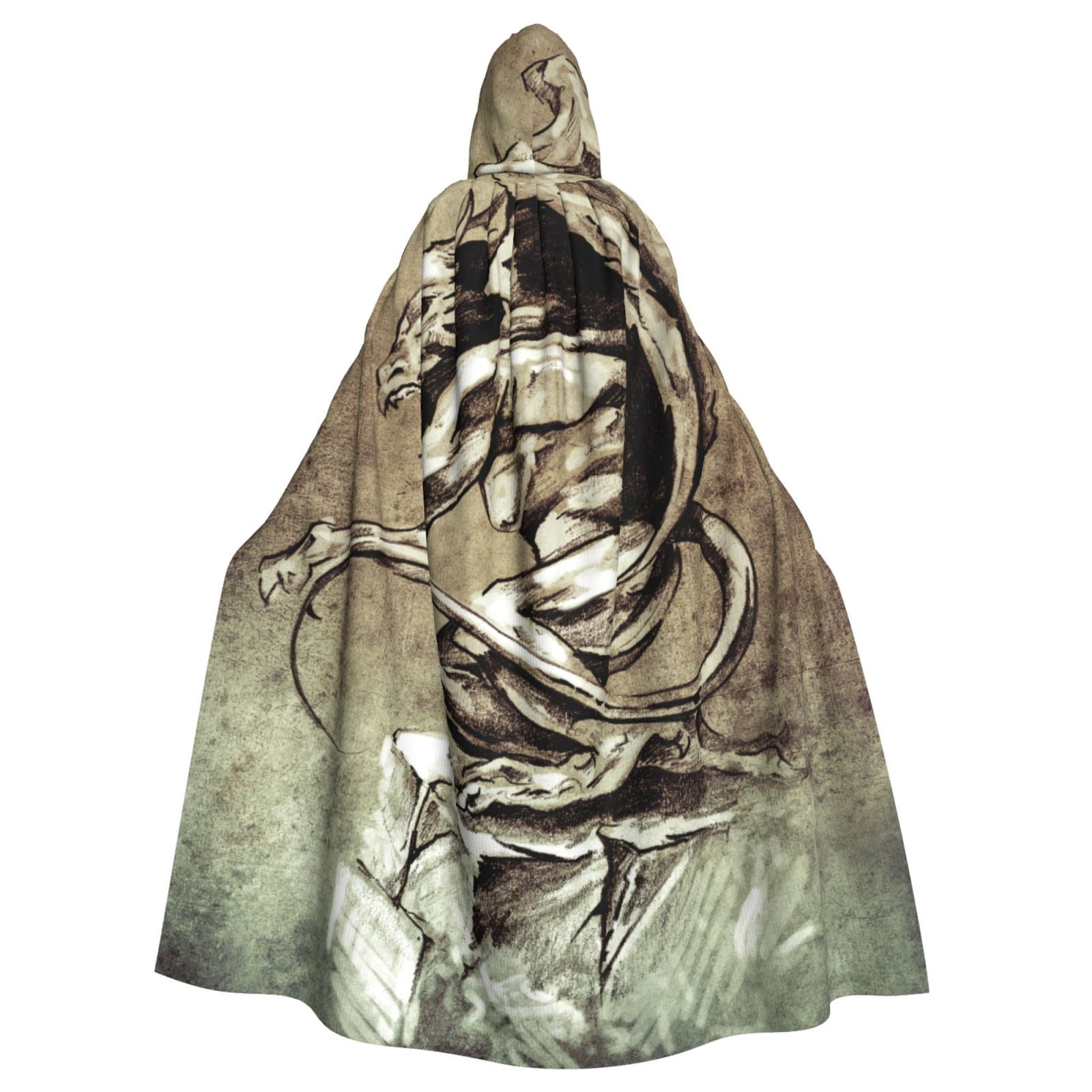 Unisex Hooded Cloak Adult Lightweight Overcoat Vintage Sketch Art ...