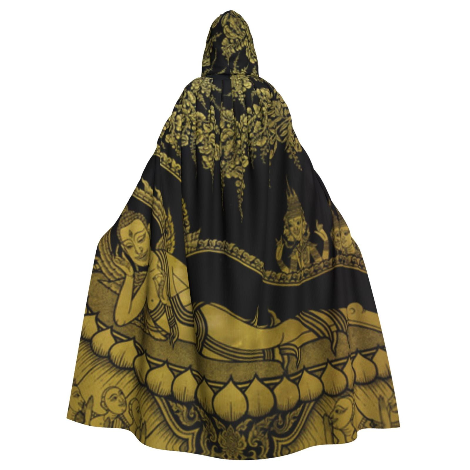 Unisex Hooded Cloak Adult Lightweight Overcoat Vintage Traditional Thai ...