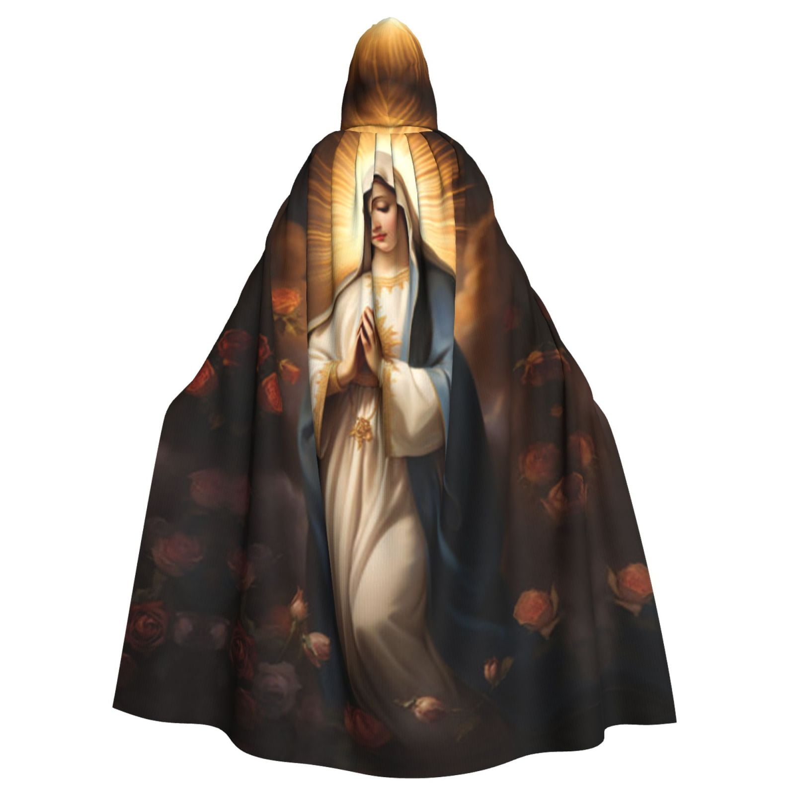 Unisex Hooded Cloak Adult Lightweight Overcoat Virgin Mary Mother Of ...