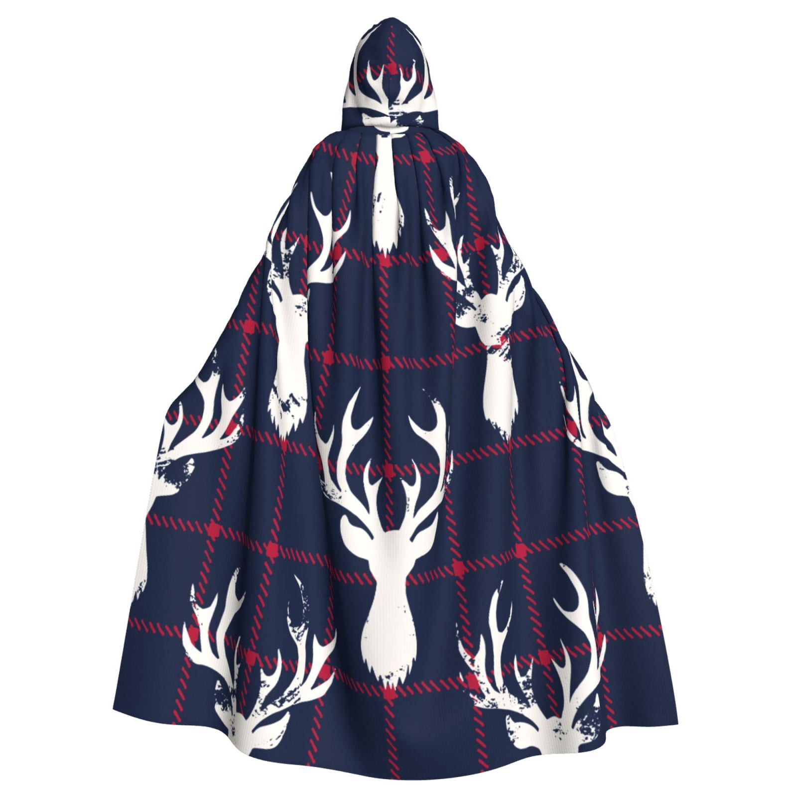 Unisex Hooded Cloak Adult Lightweight Overcoat White Deer Head ...