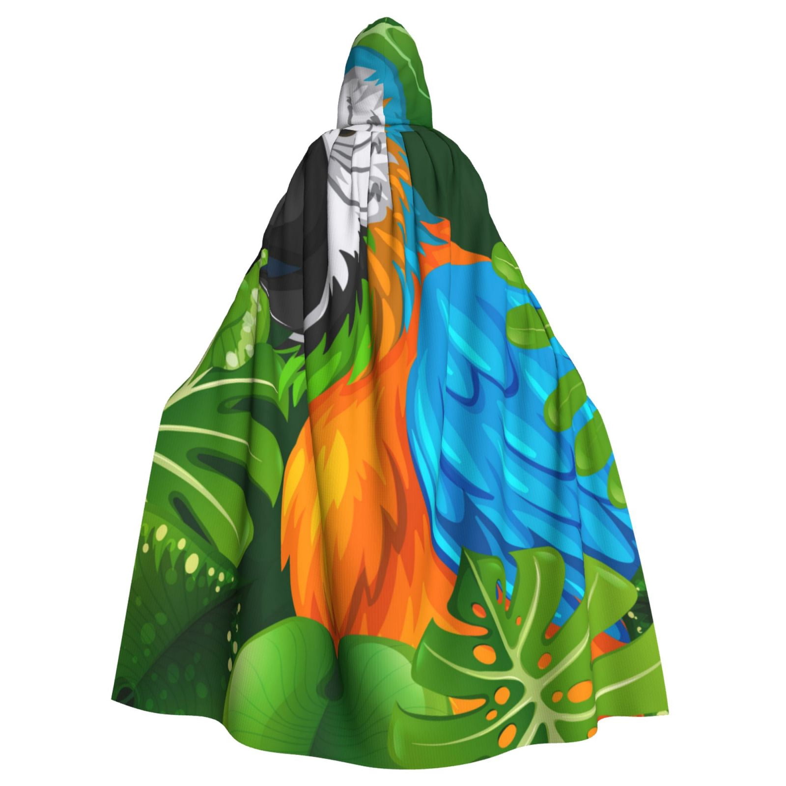 Unisex Hooded Cloak Adult Lightweight Overcoat Wild Parrot Forest Cloak ...
