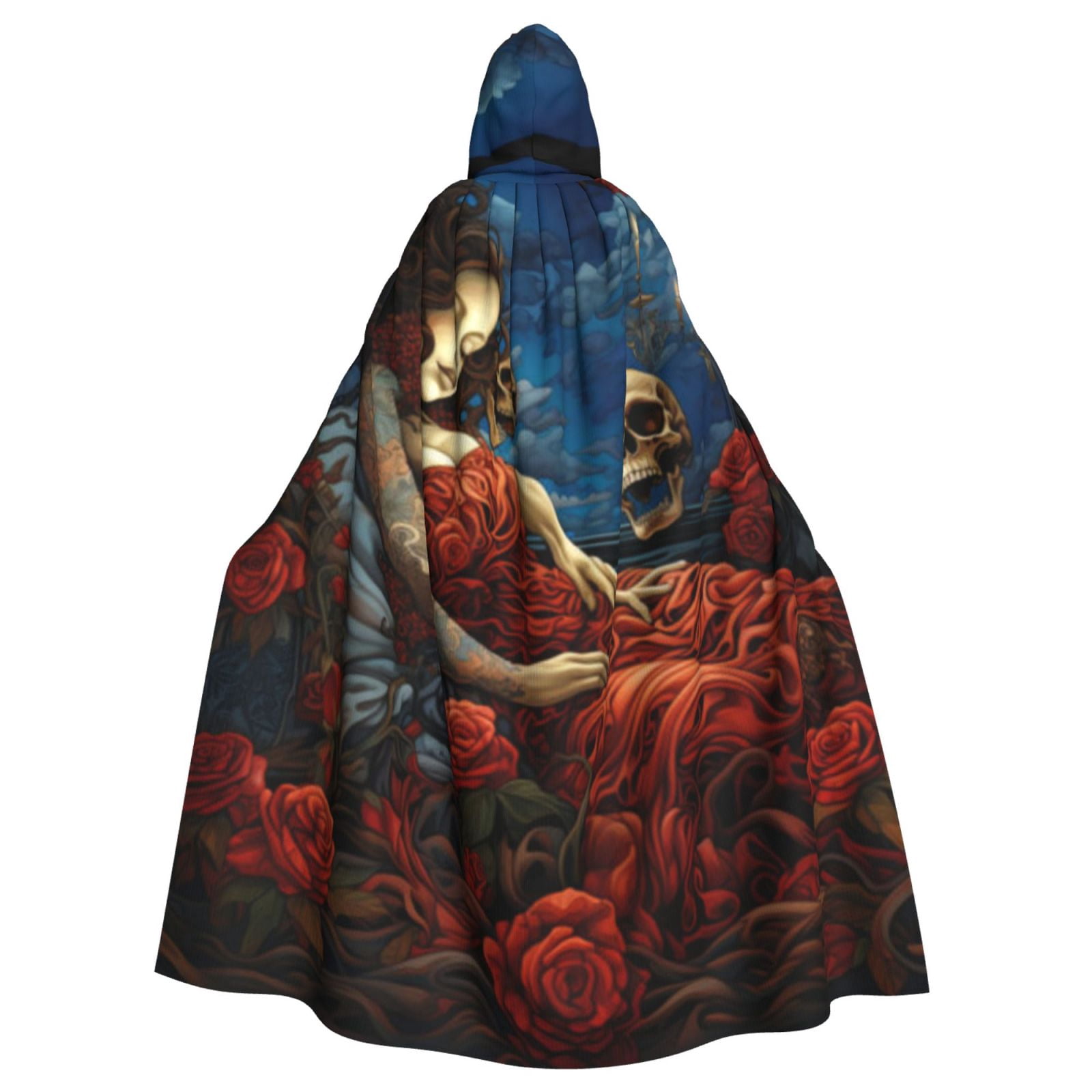 Unisex Hooded Cloak Adult Lightweight Overcoat Woman In Red Dress ...