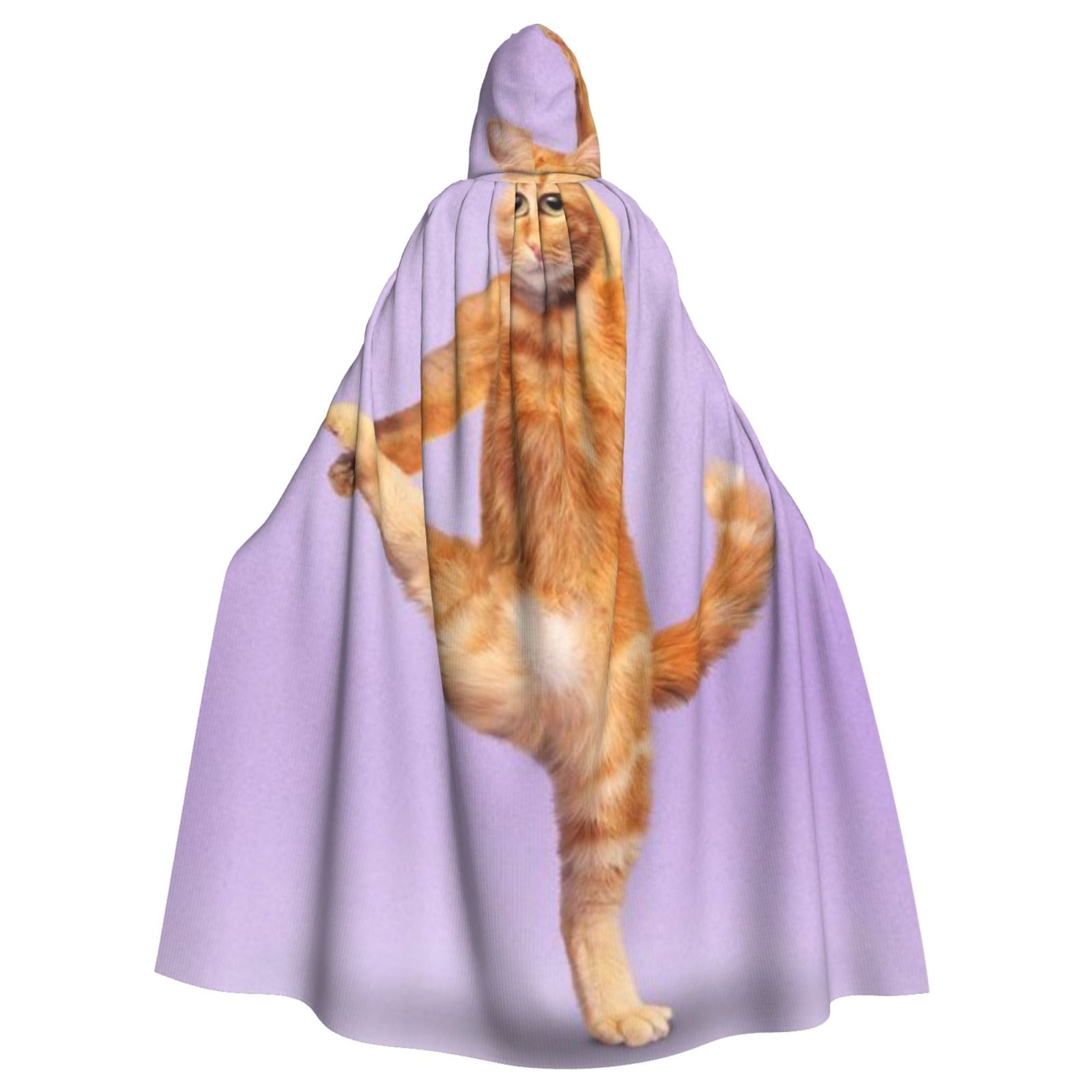 Unisex Hooded Cloak Adult Lightweight Overcoat Yoga Cats Calendar Cloak ...
