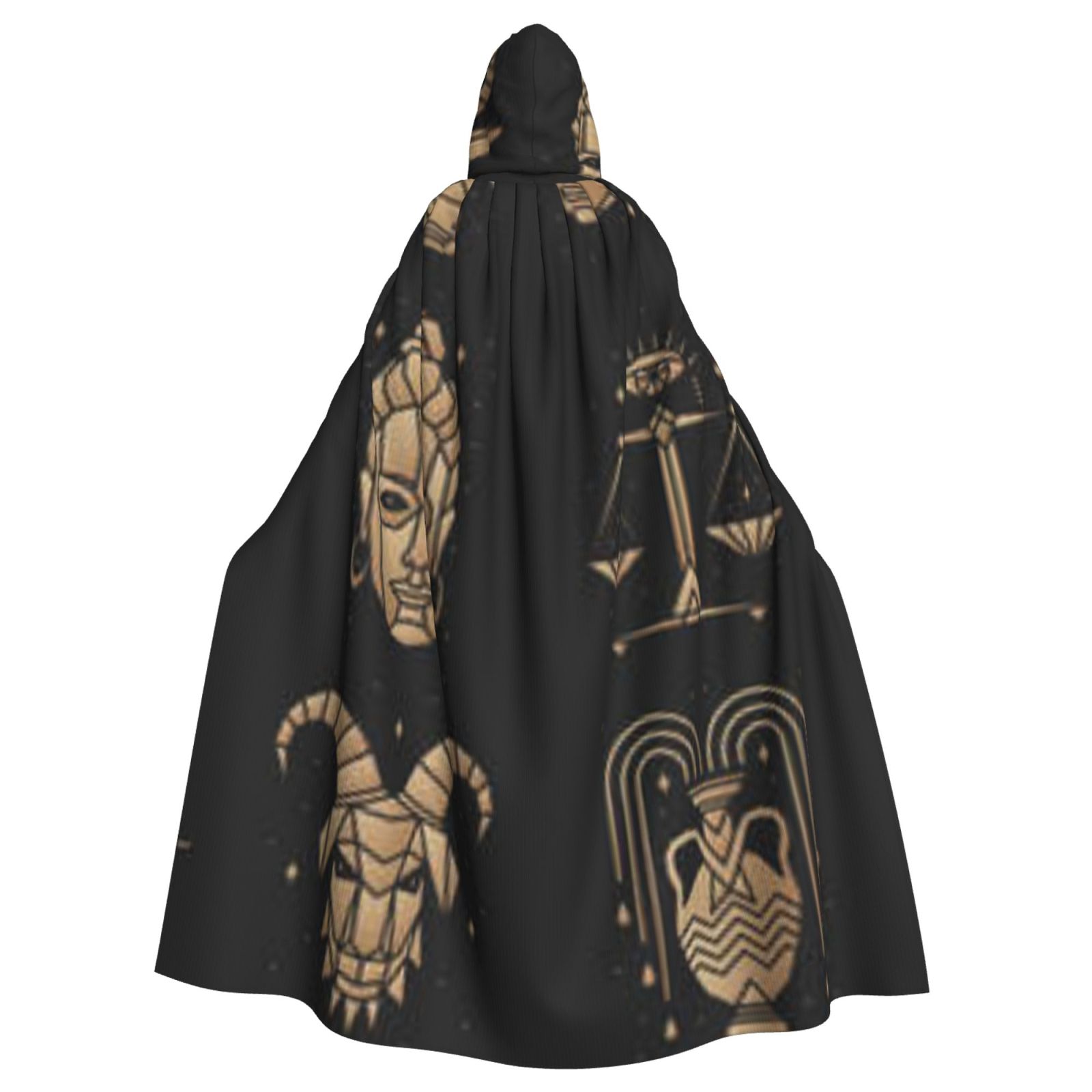 Unisex Hooded Cloak Adult Lightweight Overcoat Zodiacal Symbols Cloak ...