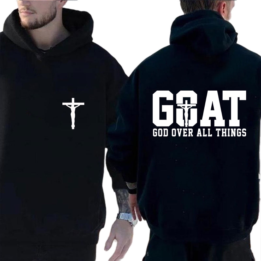 Unisex Hoodie, GOAT God Over All Things Bold Christian Double-Sided ...