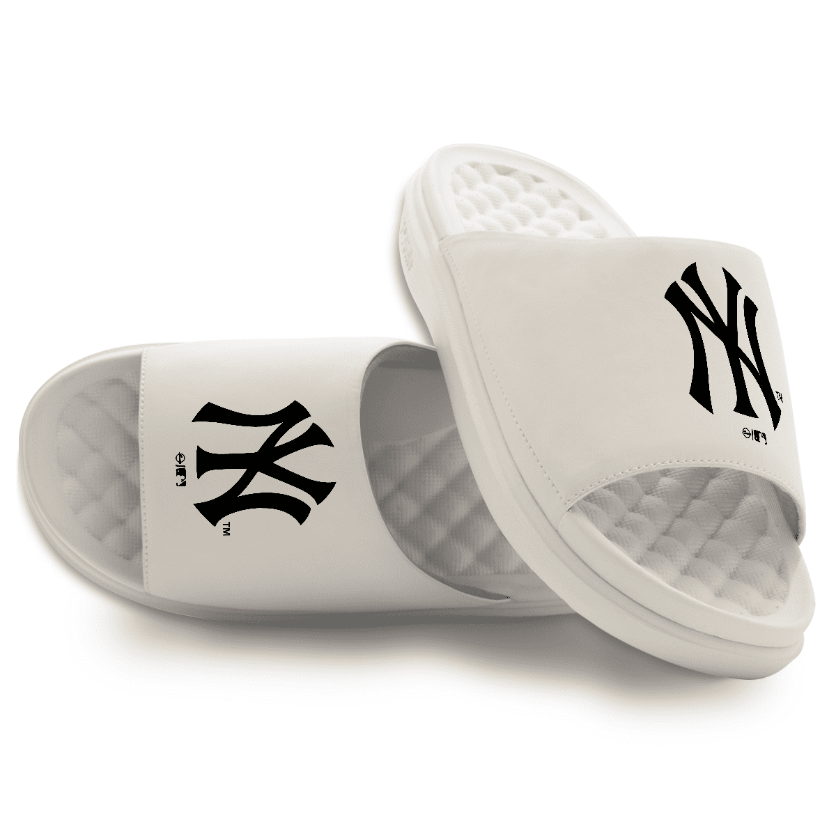 Unisex ISlide Cream New York Yankees Alternate Motive Slide Sandals ...