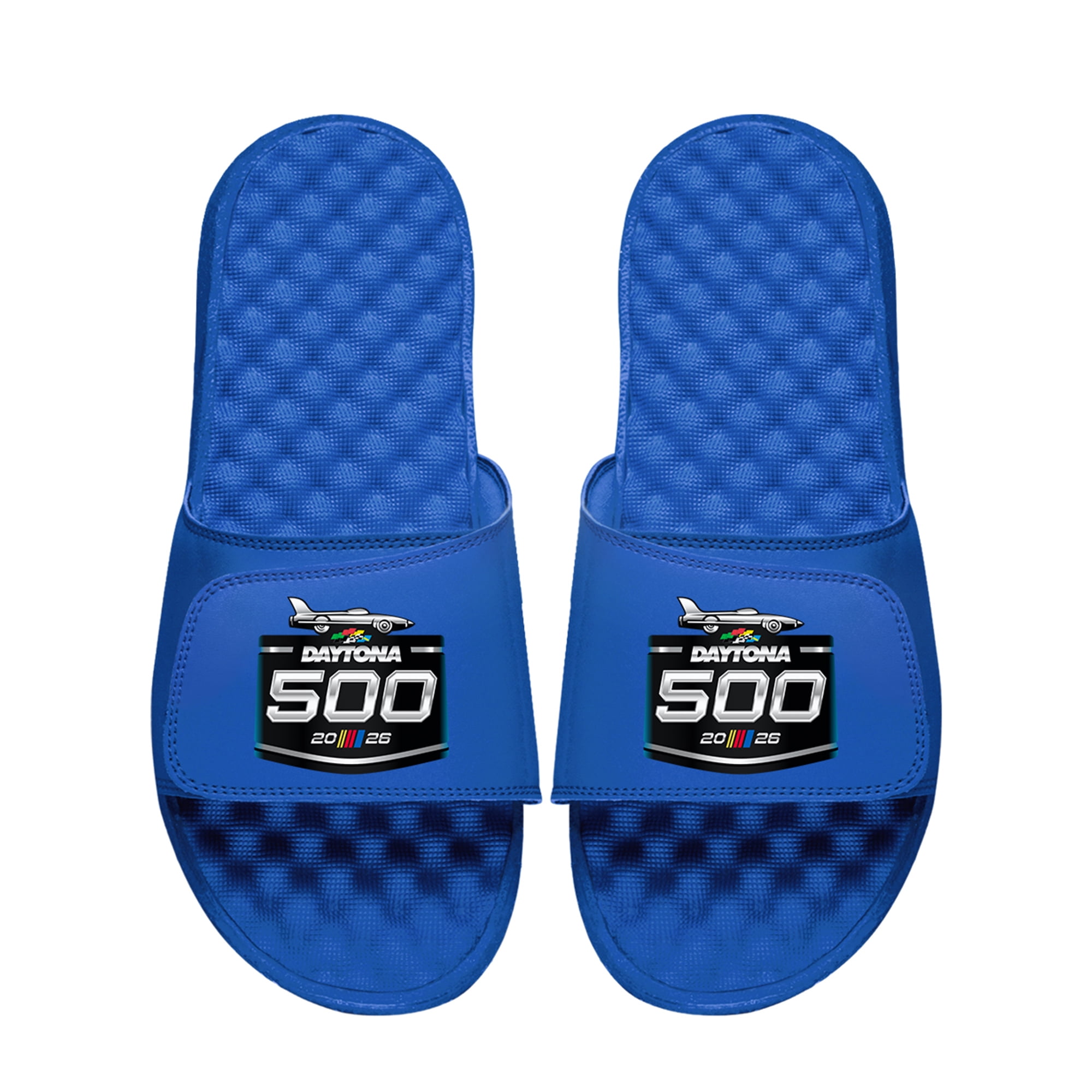 Unisex ISlide Royal NASCAR 2026 Daytona 500 Centered Logo Slide Sandals ...