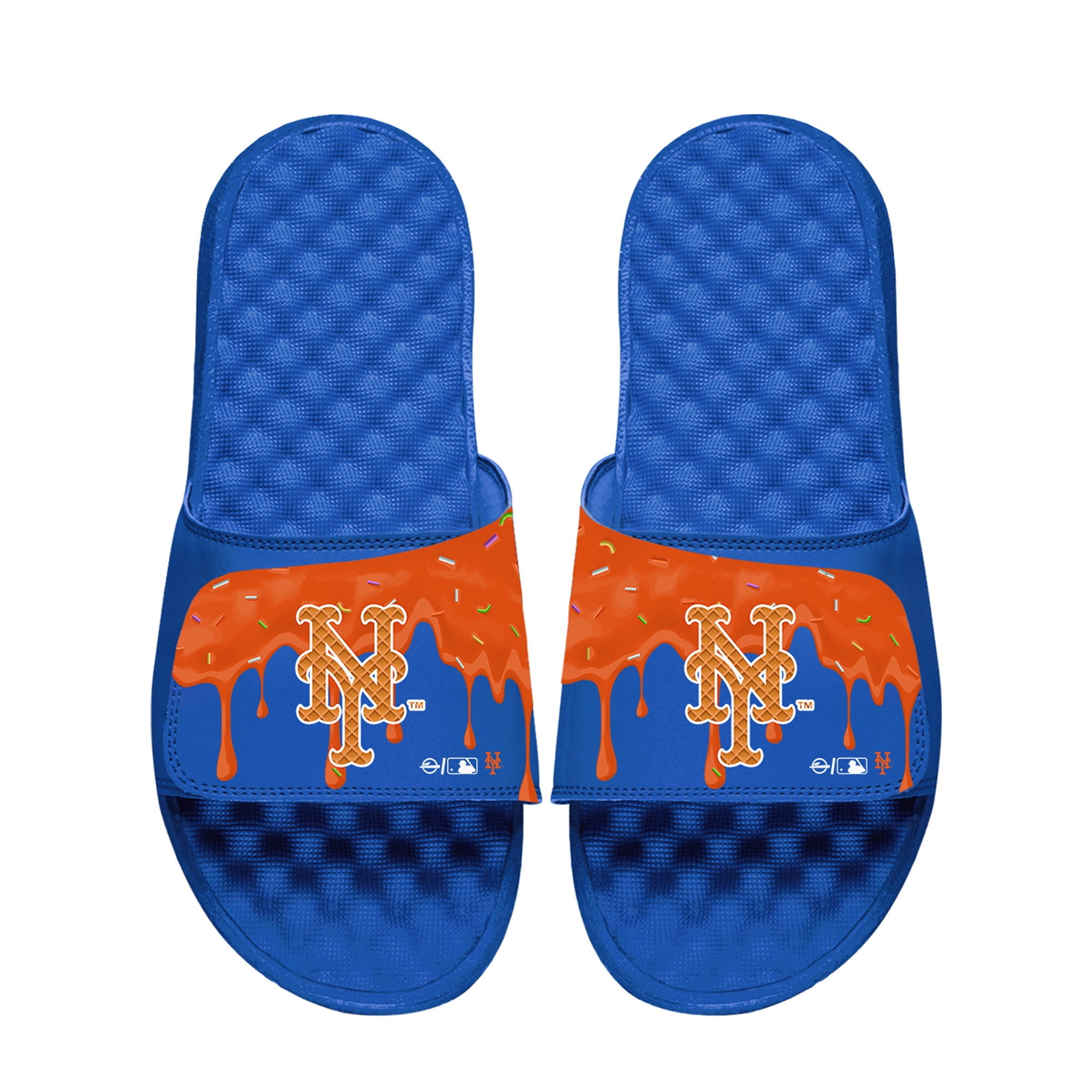 Unisex ISlide Royal New York Mets Ice Cream Drip Slide Sandals ...