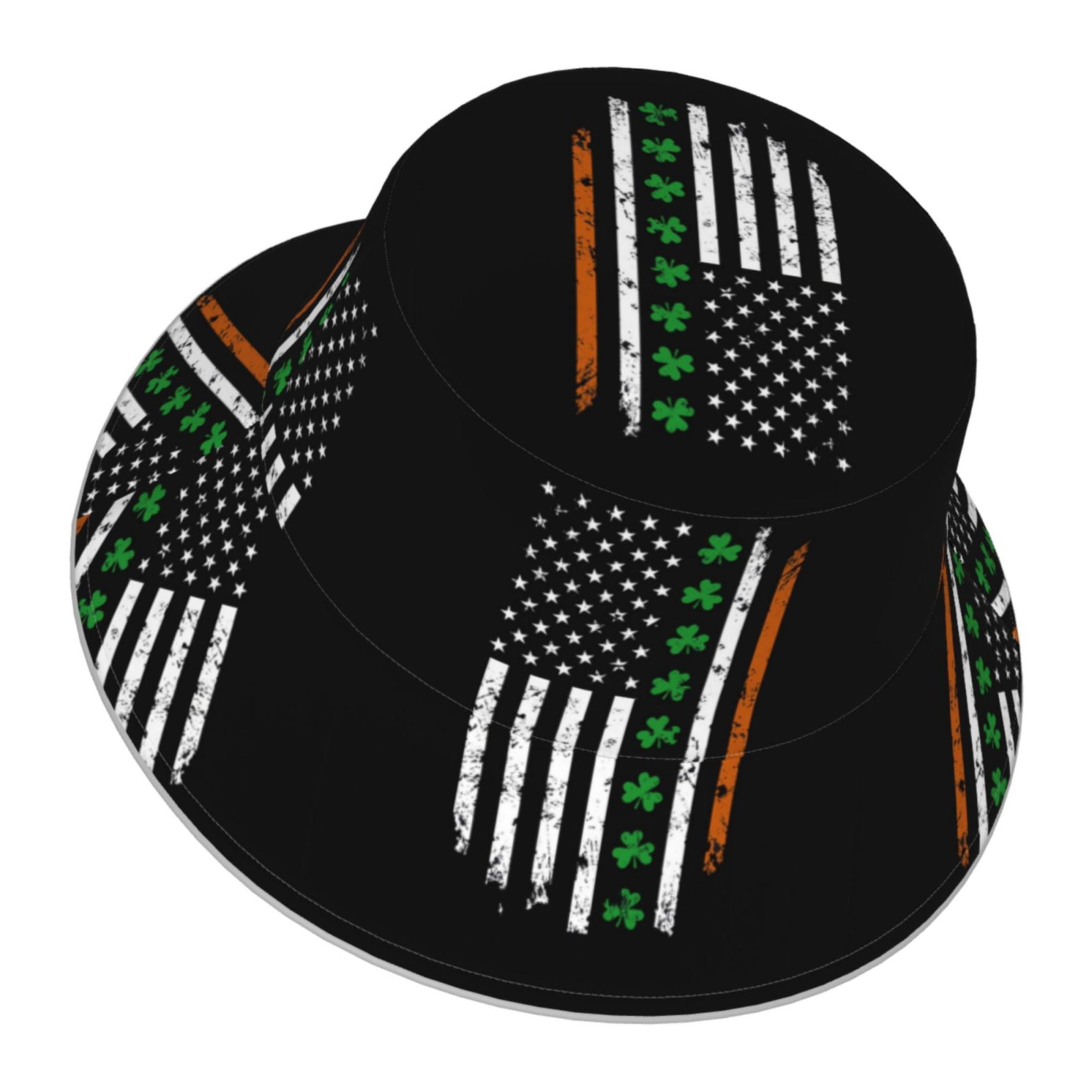 Unisex Irish America Flag Bucket Hat Fisherman Cap Reversible Travel ...