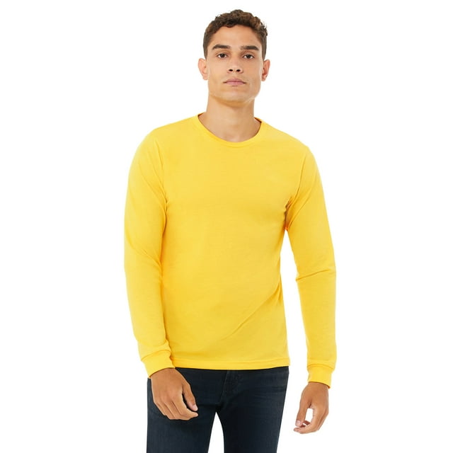 Unisex Cotton Long-Sleeve Jersey T-Shirt HTHR YELLOW GOLD L Layering ...