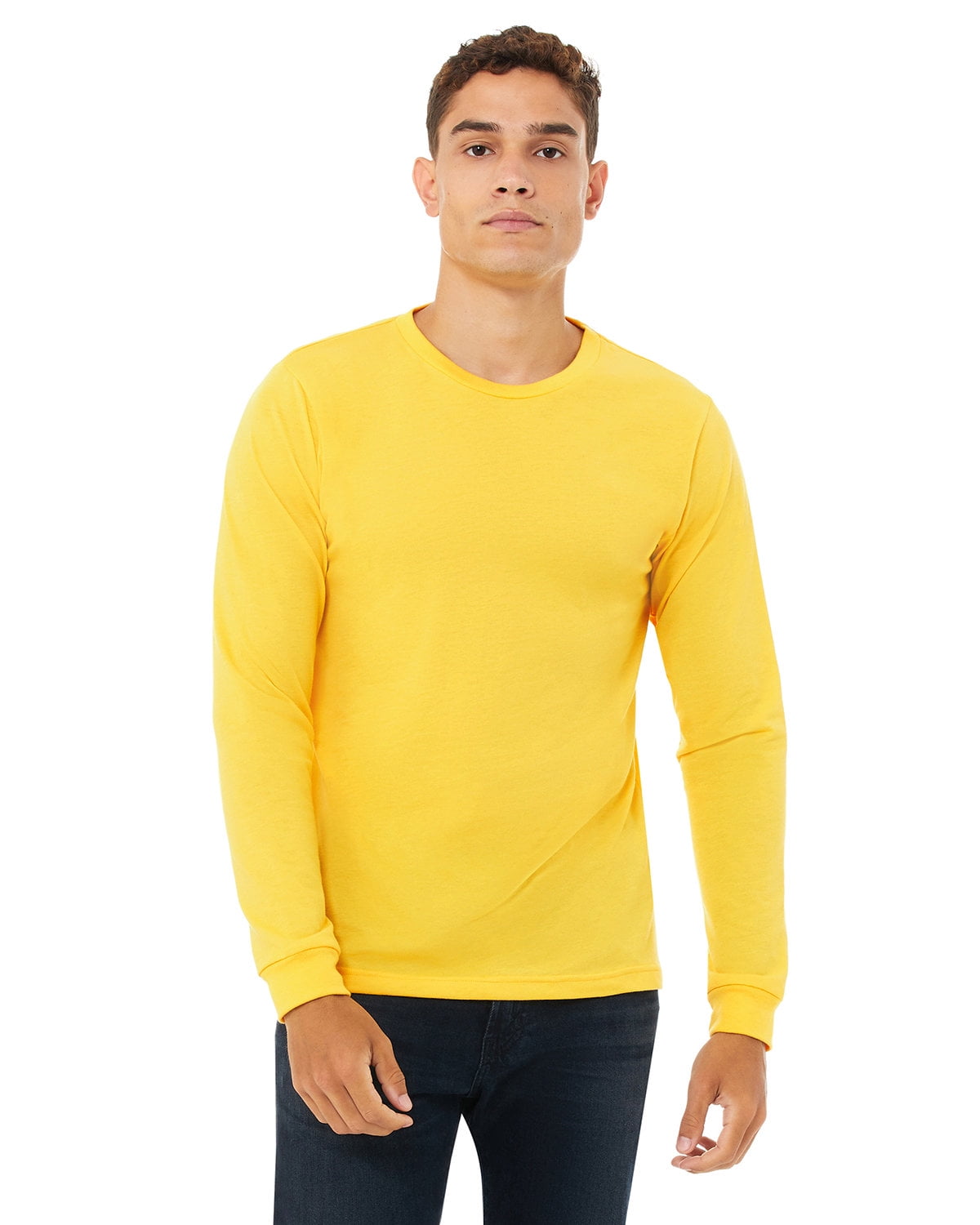 BELLA + CANVAS Unisex Jersey Long-Sleeve T-Shirt, Heather Yellow Gold ...