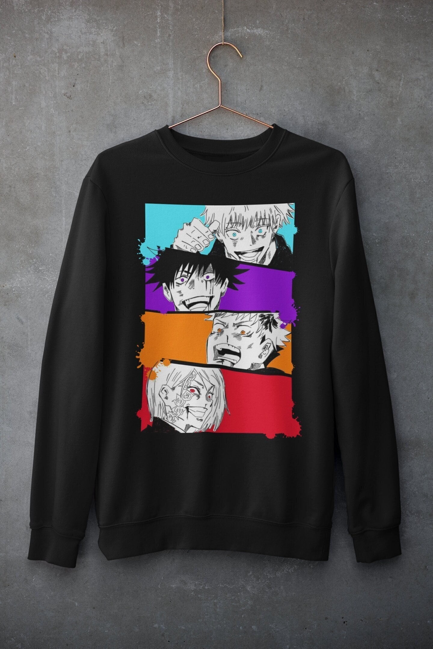 Unisex, Jujtsu Kaisen Sweatshirt, satoru gojo, itadori yuji, megumi ...