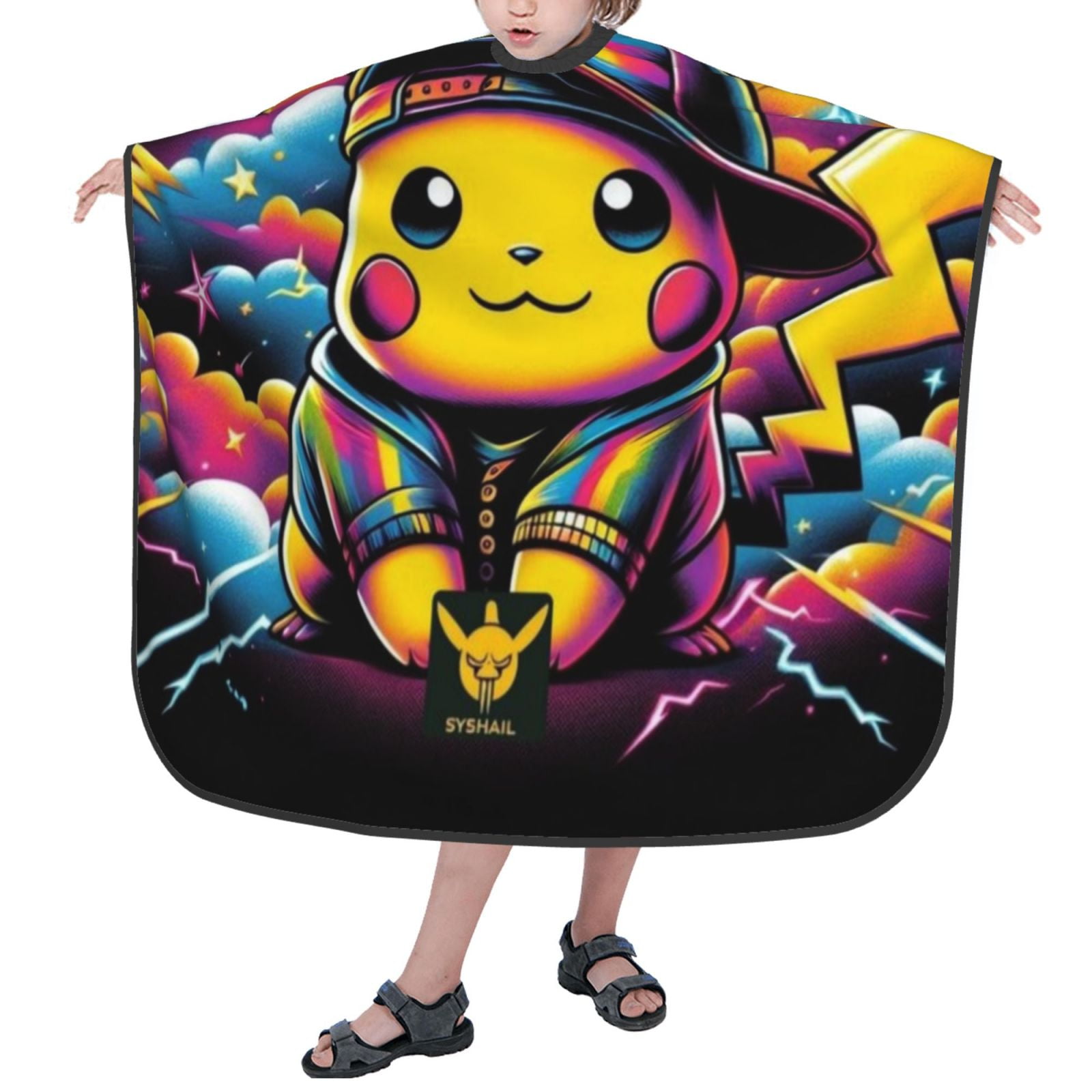 Unisex Kids Haircut Cape, Pikachu Waterproof Barber Cape Kids Hair ...