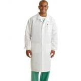 Unisex Knit Cuff Knee Length Lab Coat with Snaps - Walmart.com