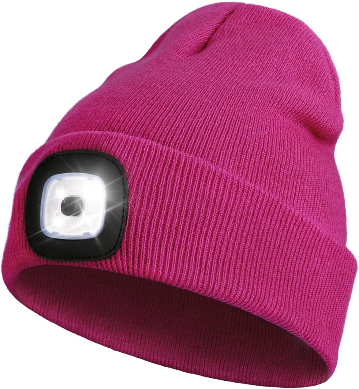 Unisex LED Beanie Hat with Light, Rechargeable LED Headlamp for Outdoor ...