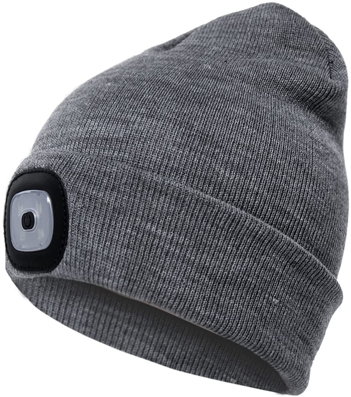 Unisex LED Beanie Hat with Light, USB Rechargeable Hands Free 4 LED ...