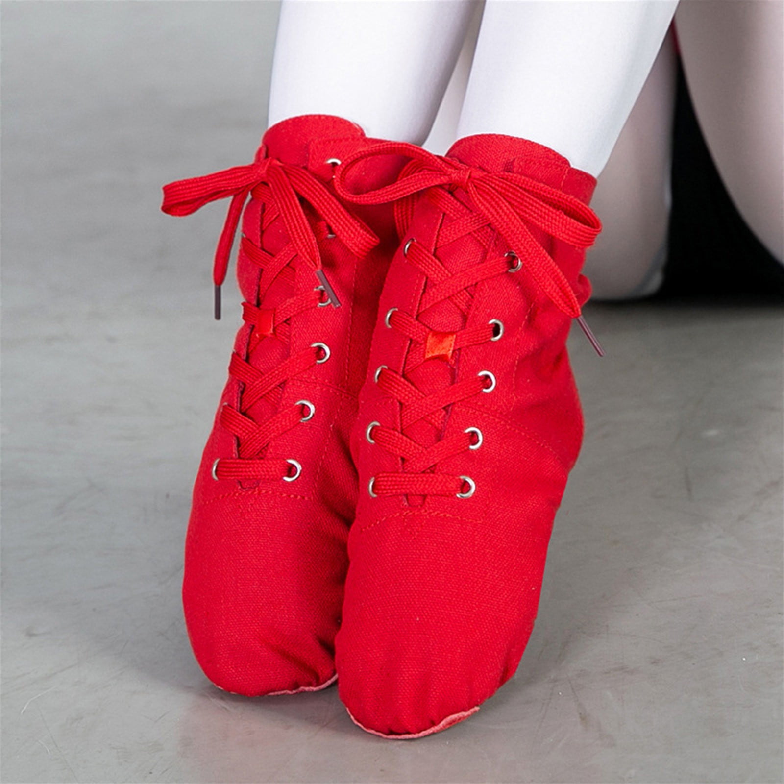 XIMIN Unisex Lace up Jazz Boots Women Character Shoes Canvas Dance ...