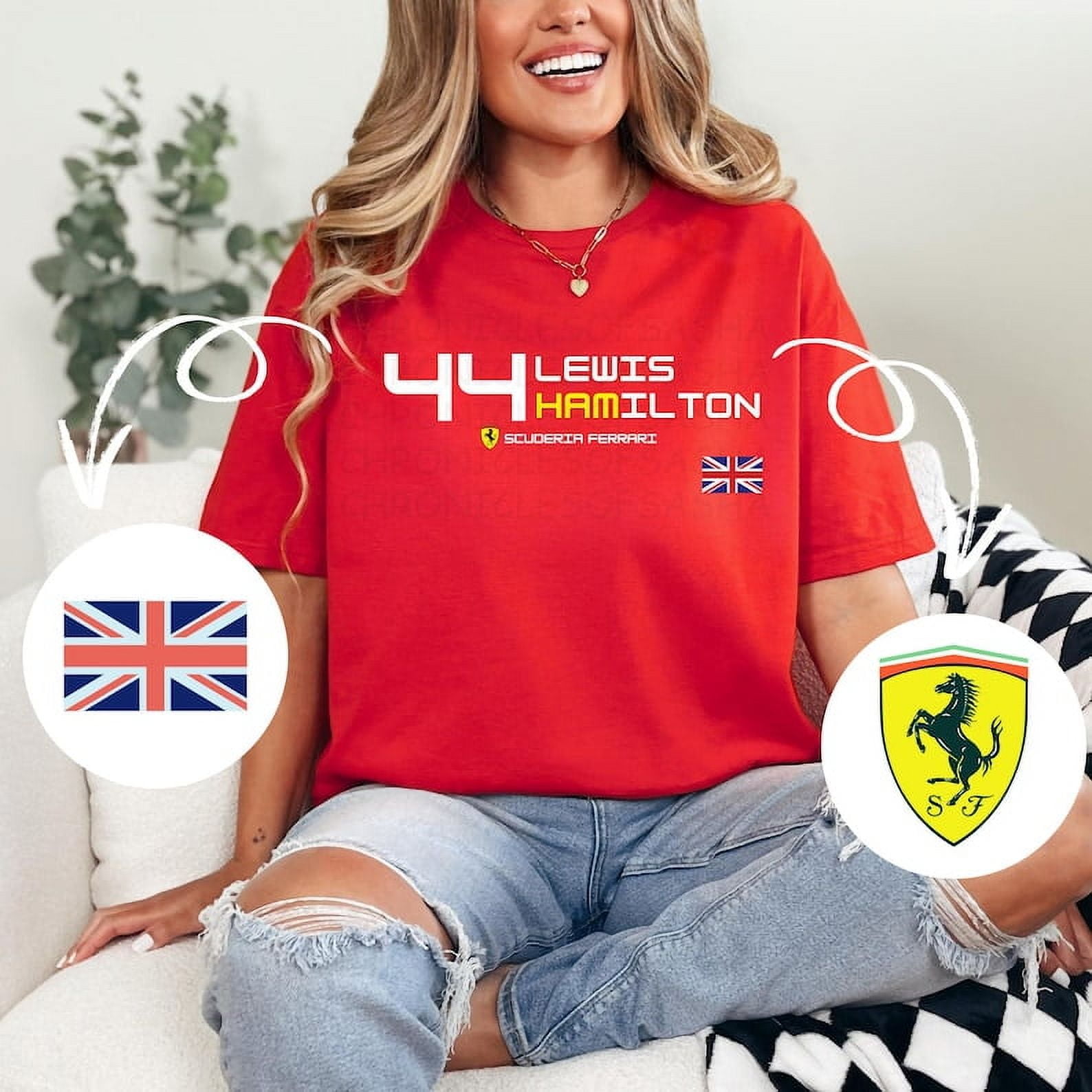 Unisex Lewis Hamilton 2025 Formula 1 Driver - Scuderia Ferrari F1 T ...