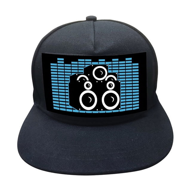 Unisex Light Up Sound Activated Baseball Cap DJ LED Flashing Hat With ...