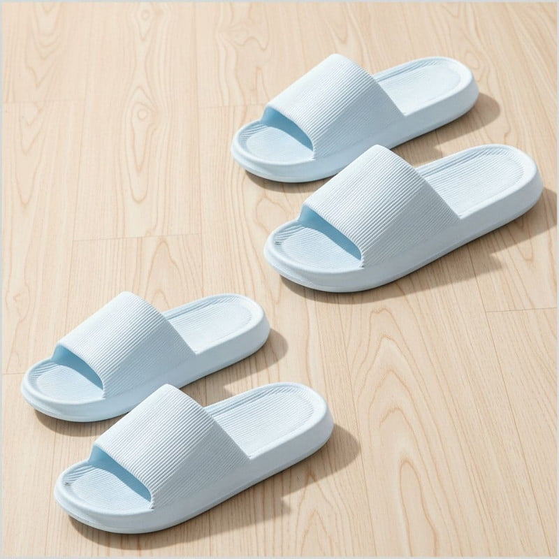 ZROVA Unisex Lightweight Slippers 2-Pack for Bathroom & Home, Non-Slip ...