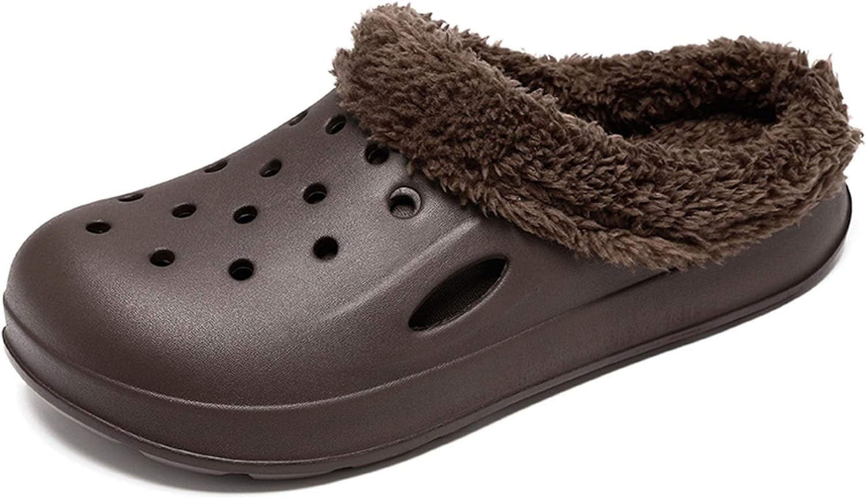 Unisex Lined Clogs Garden Shoes Winter Plush House Slippers Wool Lined ...