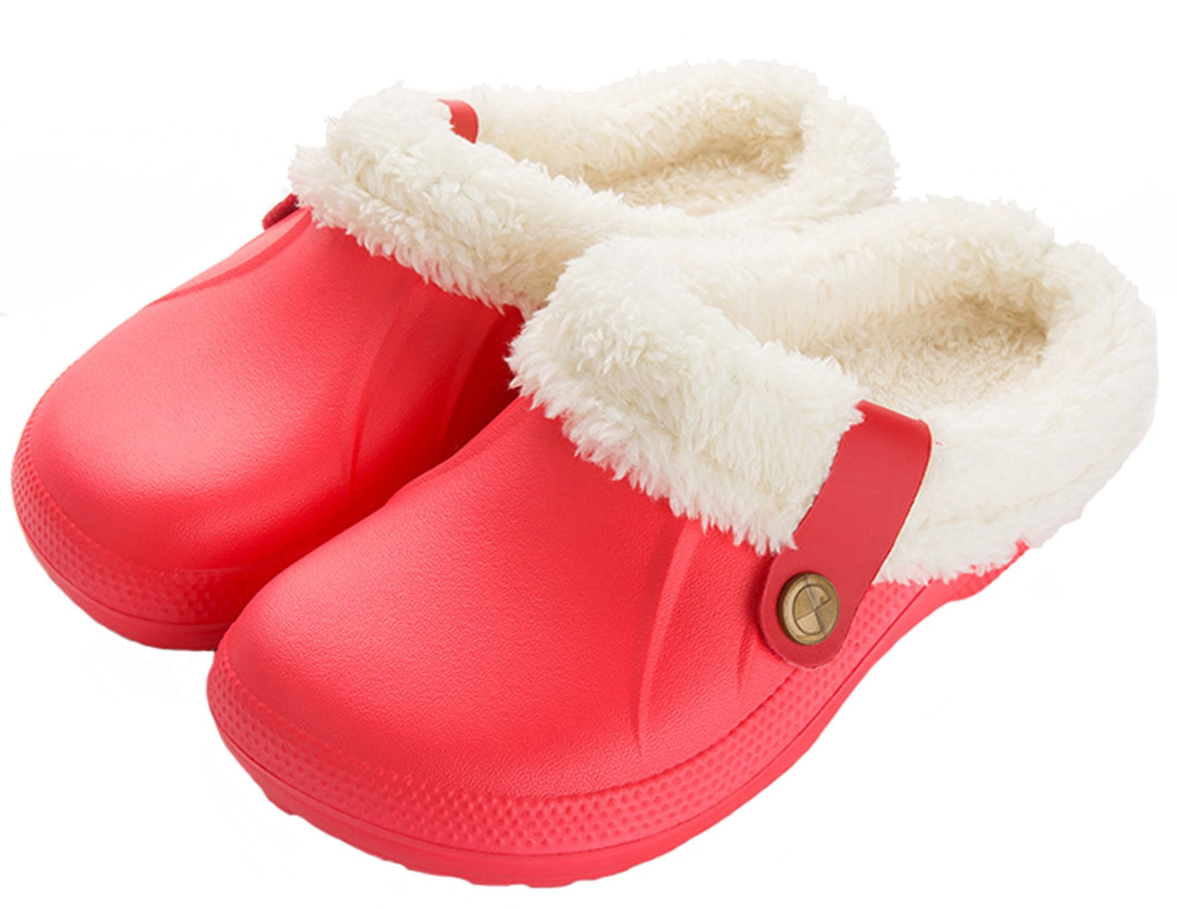 Unisex Lined Clogs Waterproof Garden Shoes Winter House Slippers Warm ...