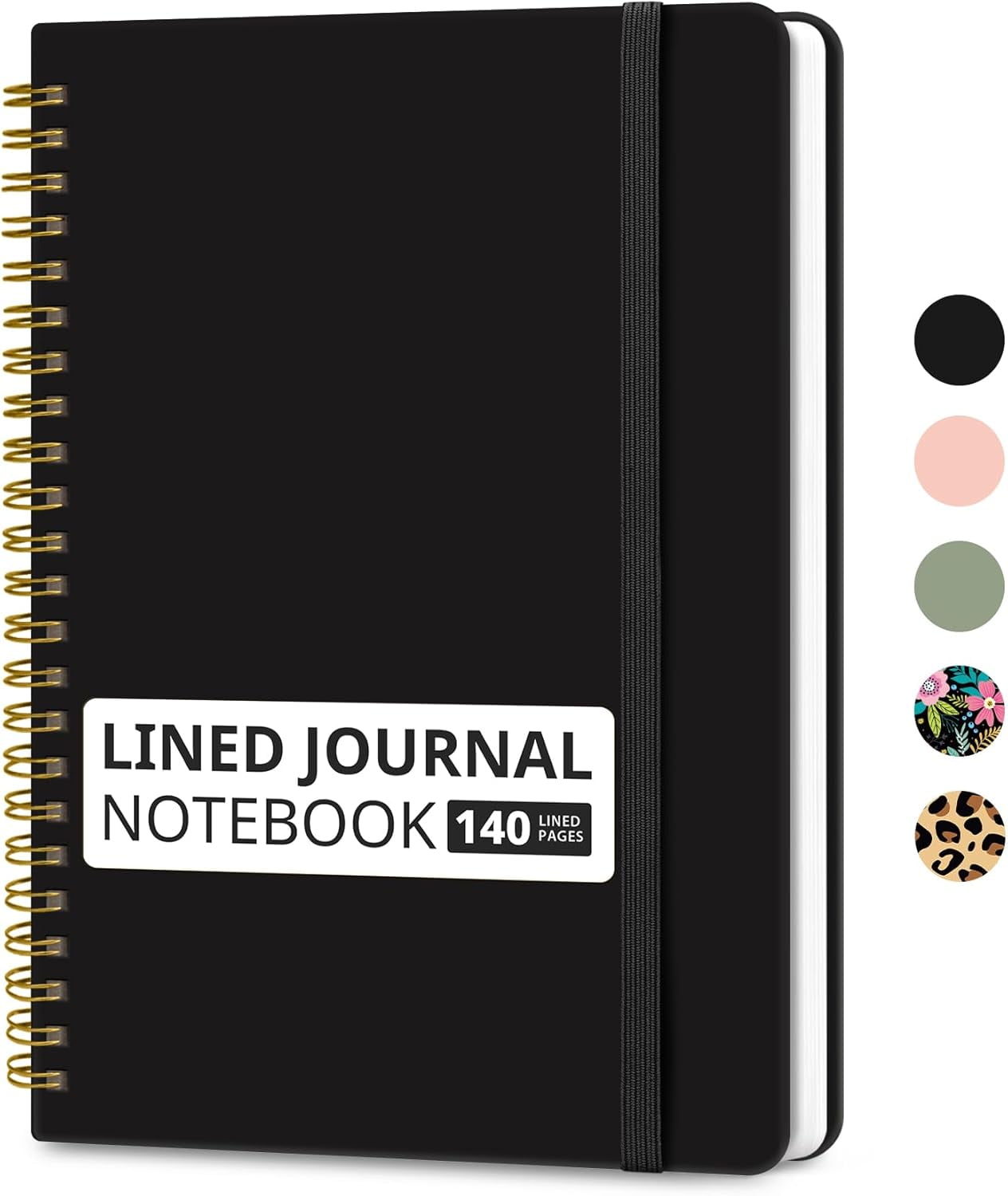 Unisex Lined Spiral Journal, 140 Pages, Preppy Style Lined Hardcover ...