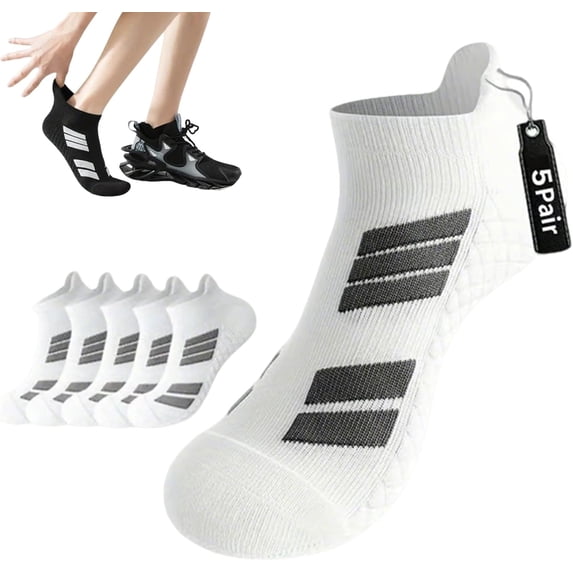 Unisex Low-Cut No-Show Sports Socks – 5 Pairs | Breathable, Cushioned ...