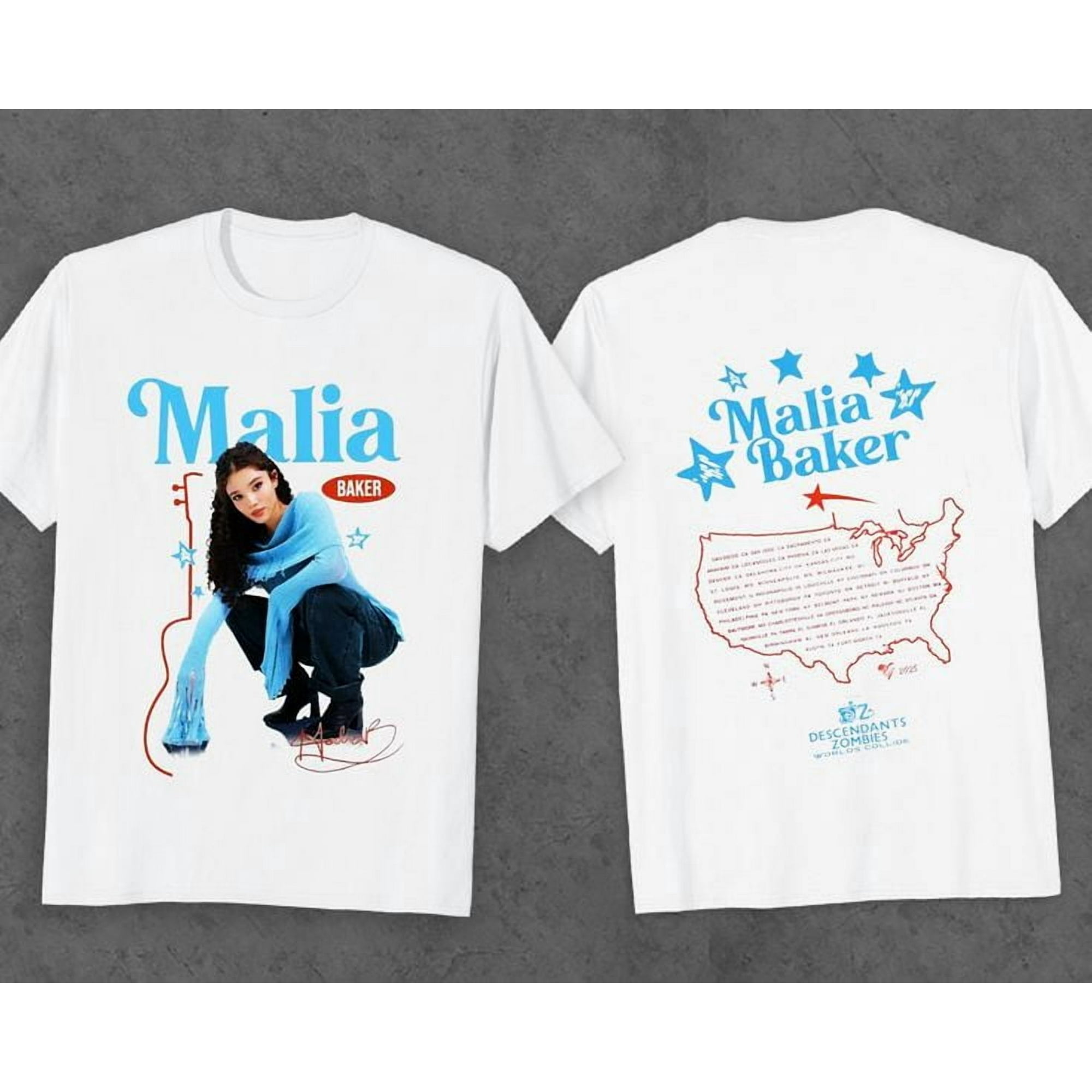 Unisex Malia Baker, Descendants Zombies Tour Graphic T-Shirt,White ...