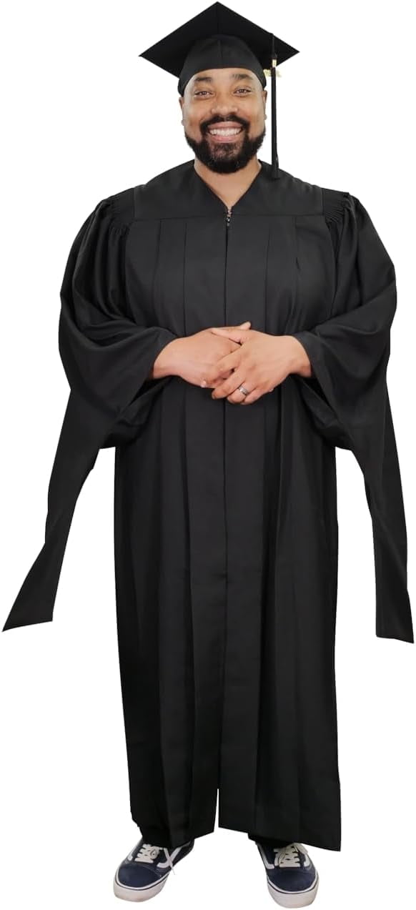 Unisex Masters Cap and Gown with 2025 Year Charm, Masters Degree Black ...