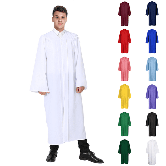Unisex Matte Choir Robe for Church Adults, Graduation Gown, Baptismal ...
