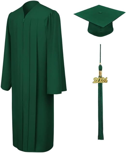 Unisex Matte Graduation Cap Gown Tassel Package, High School and ...