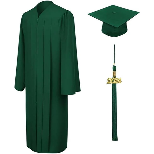 Unisex Matte Graduation Cap Gown Tassel Package, High School and ...