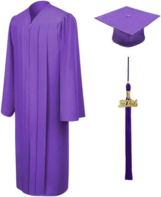 Unisex Matte Graduation Cap Gown Tassel Package, High School and ...