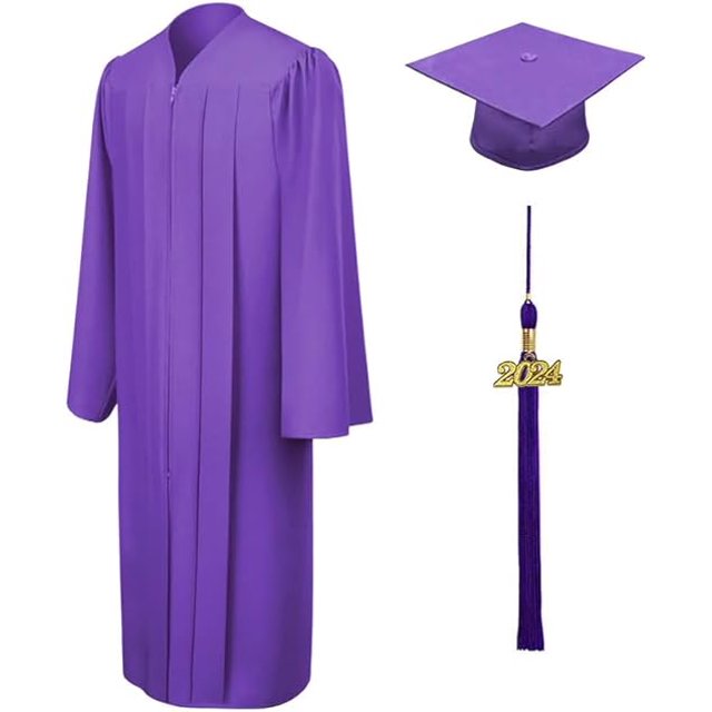 Unisex Matte Graduation Cap Gown Tassel Package, High School and ...